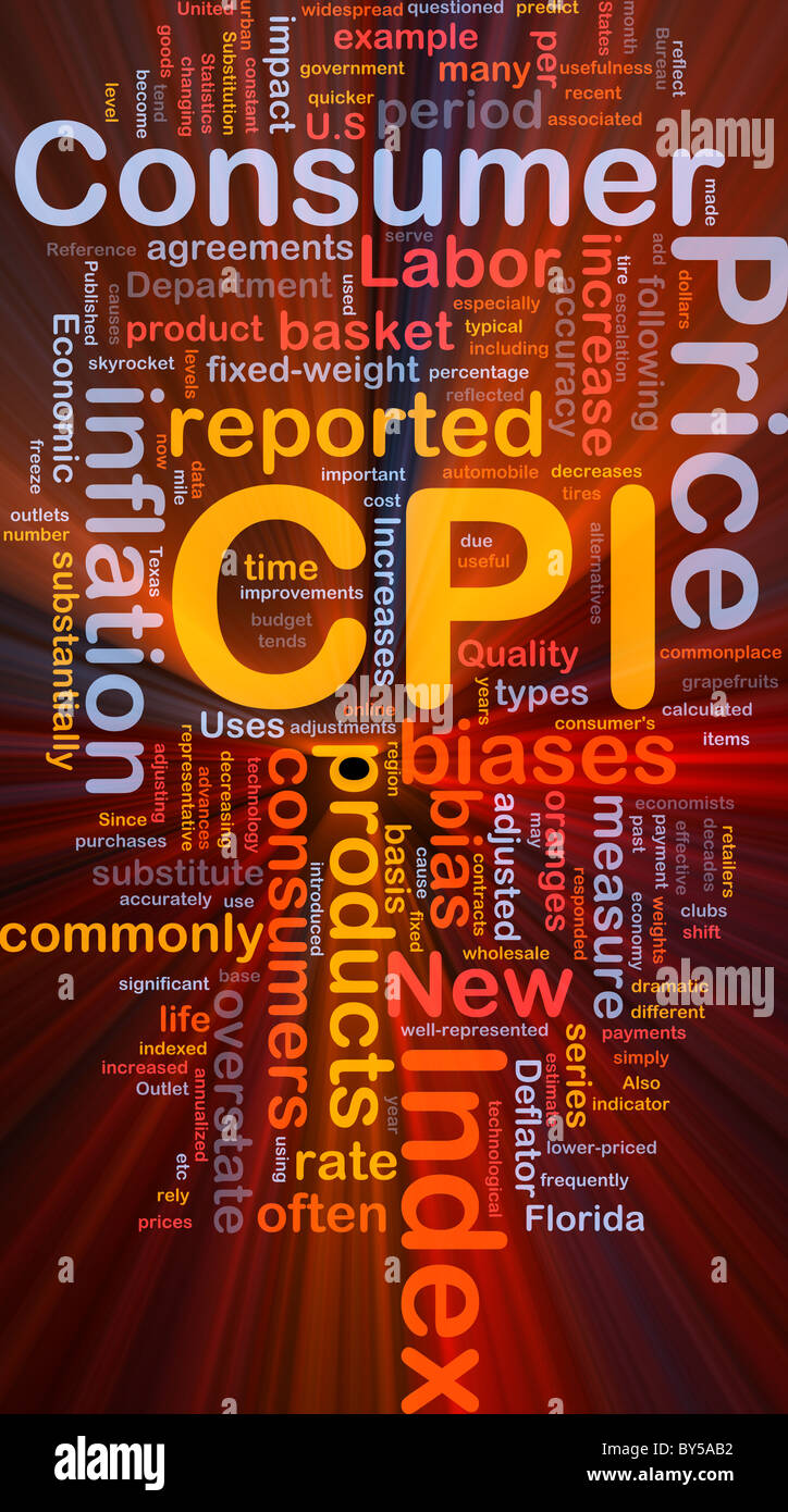 Background concept illustration Consumer Price Index glowing light ...