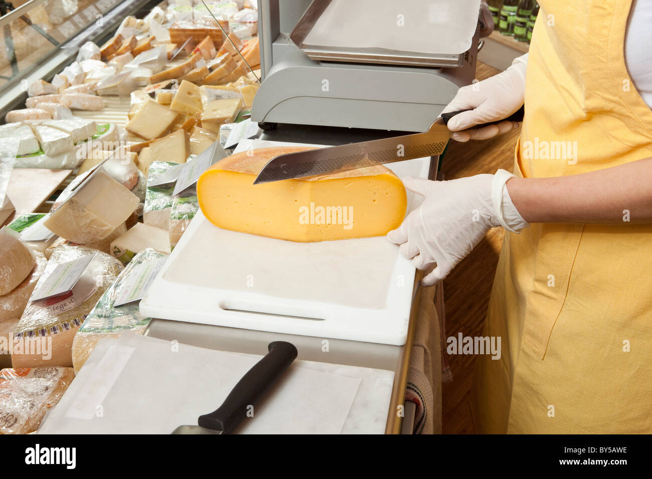 Cheese counter supermarket hi-res stock photography and images - Alamy
