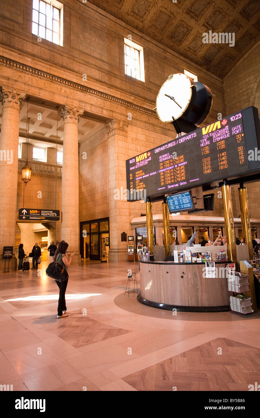 Canada,Ontario, Toronto, Union Station train station,interior Stock ...