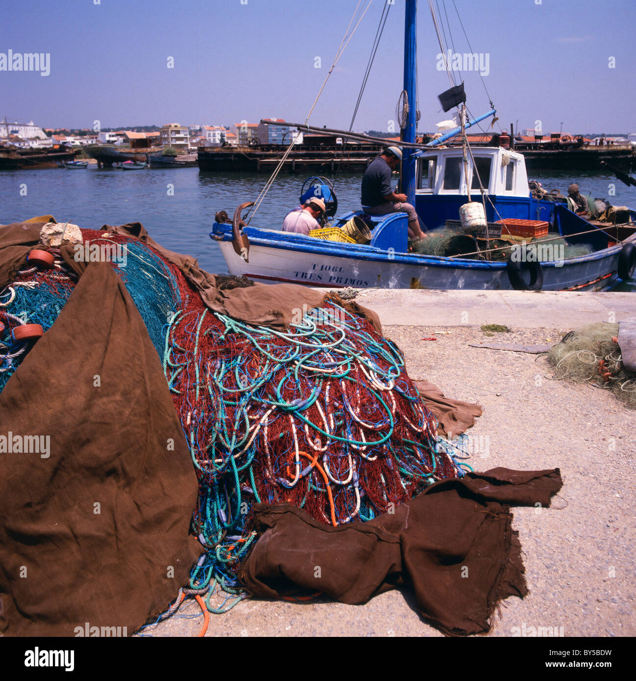 Portugal, Algarve - Tavira - harbour and traditional fishing boats ... Portugal, Algarve - Tavira - harbour and traditional fishing boats ...