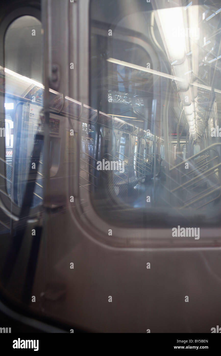Looking through the window of a subway car Stock Photo - Alamy