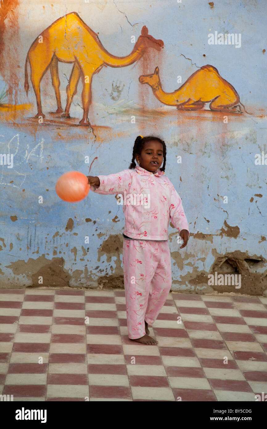Young children at play in Nubian village outside Aswan, Egypt 2 Stock ...