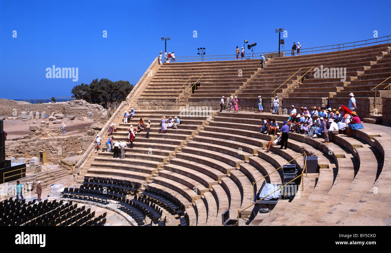 Roman theatre, Caesarea Maritima, Israel Stock Photo - Alamy