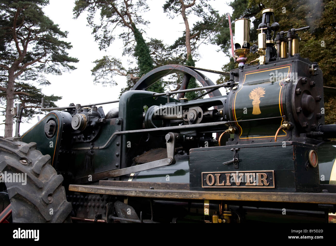 Steam traction engine powering a circular saw at Bressingham Steam ...