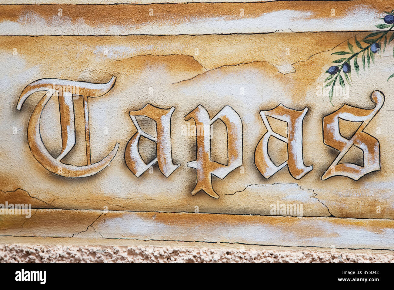 Tapas Sign in Sineu, Majorca, Spain Stock Photo - Alamy