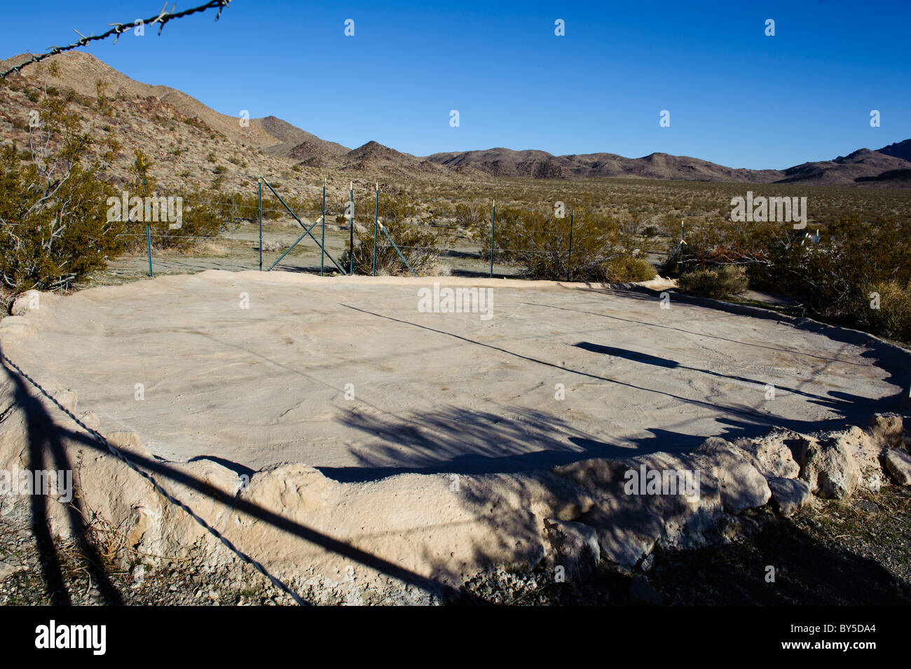 Guzzler in Chukar hunting area in the Western Mojave Desert near ...