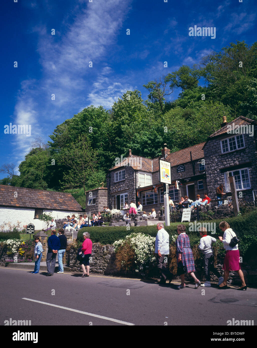 Cheddar Gorge, Somerset, England - pub in the 1980s Stock Photo - Alamy
