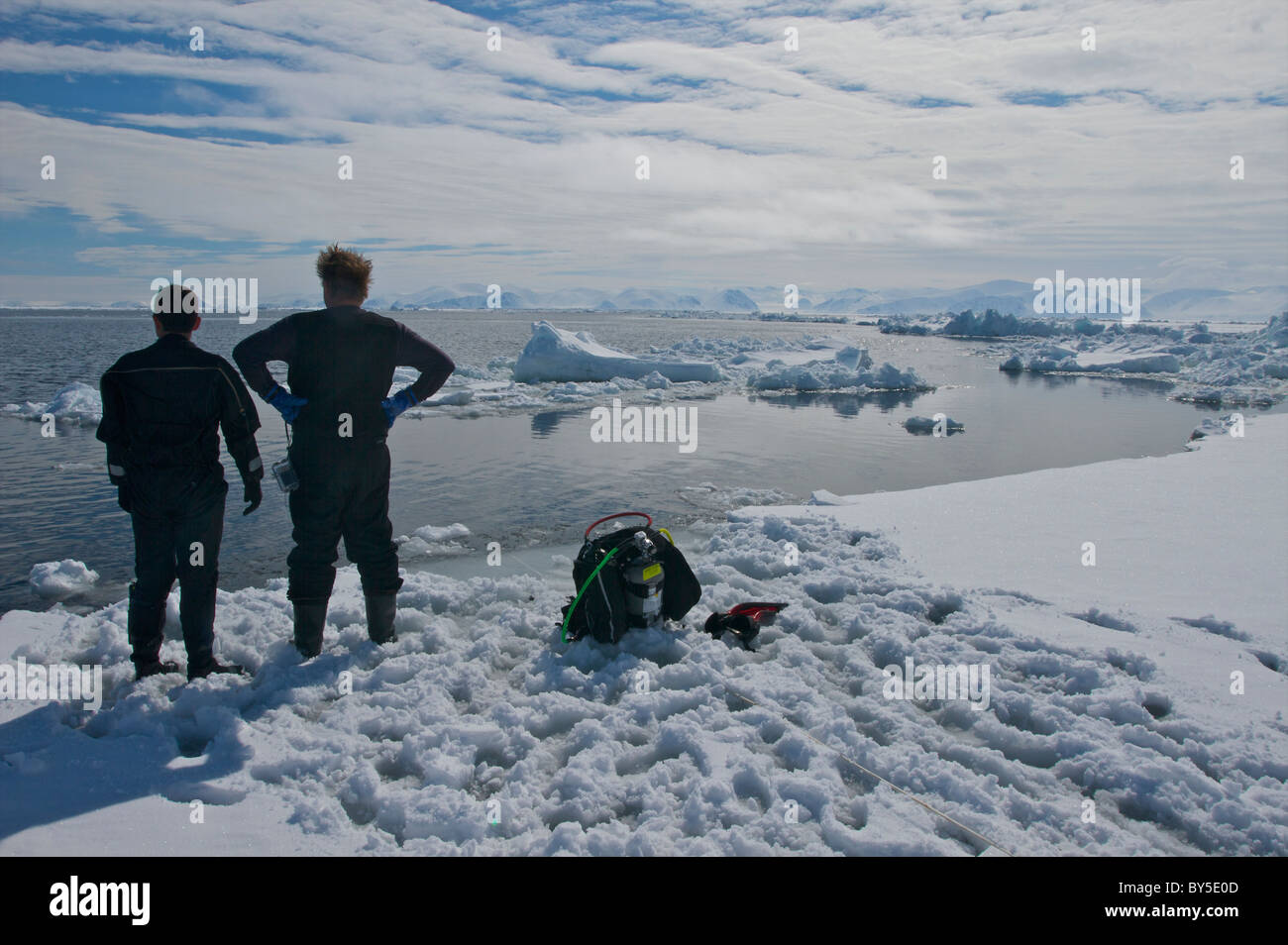 Canadian Arctic diving on the floe edge Pond Inlet, Baffin Island ...