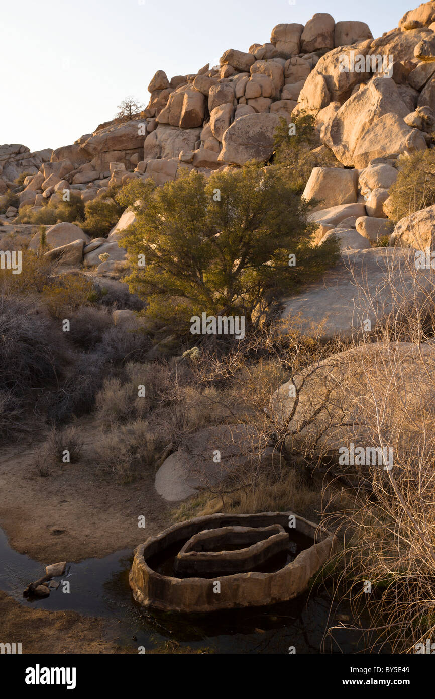 Double ring water trough below Barker Dam built by area pioneer Bill ...