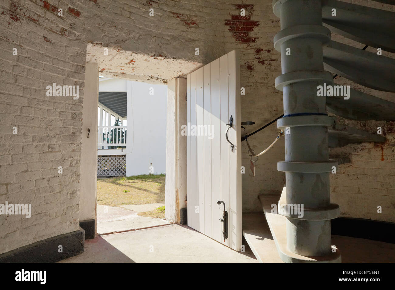 The interior of the Cove Point Light, Cove Point, Maryland Stock Photo ...