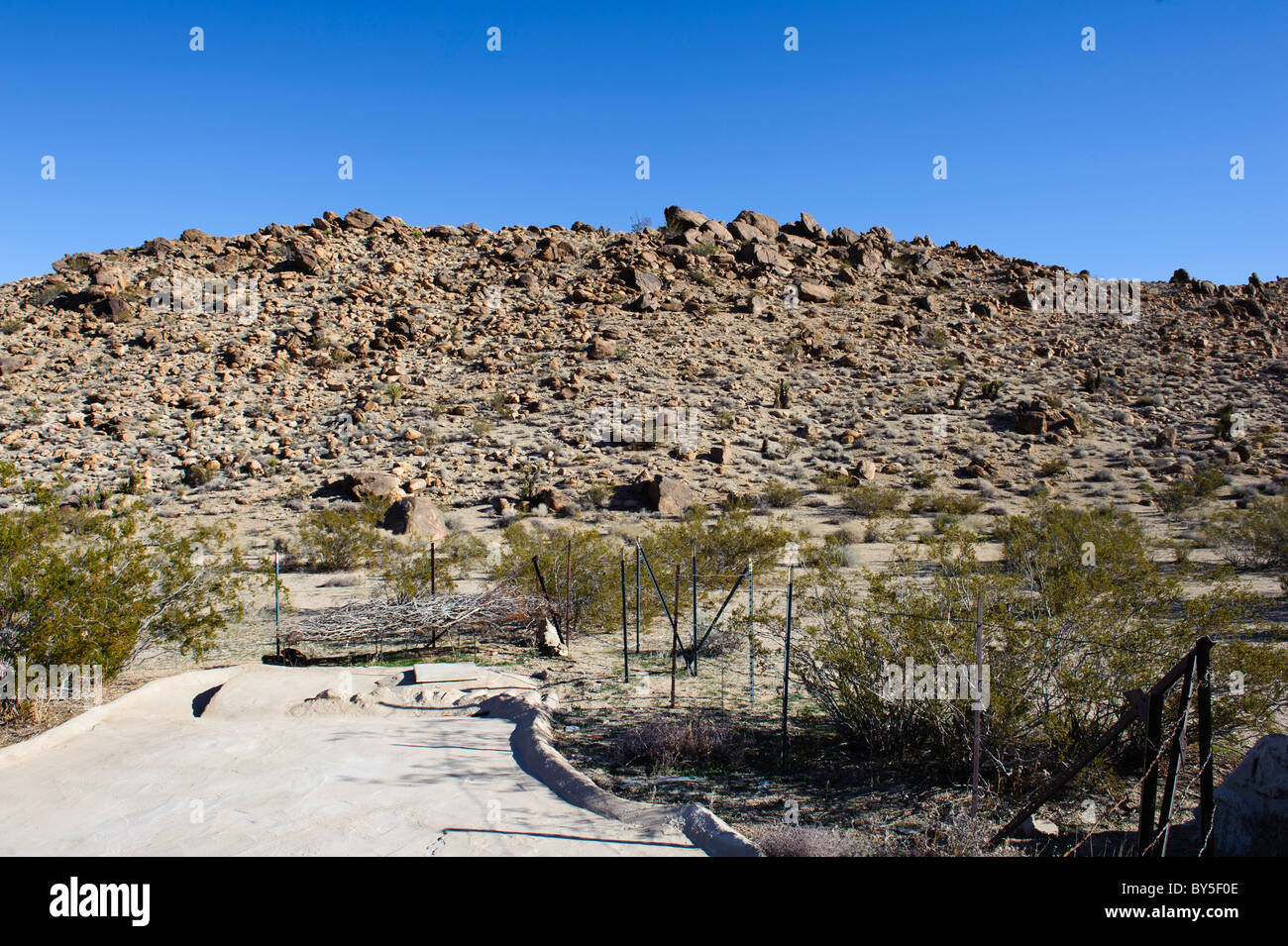 Guzzler in Chukar hunting area in the Western Mojave Desert near ...