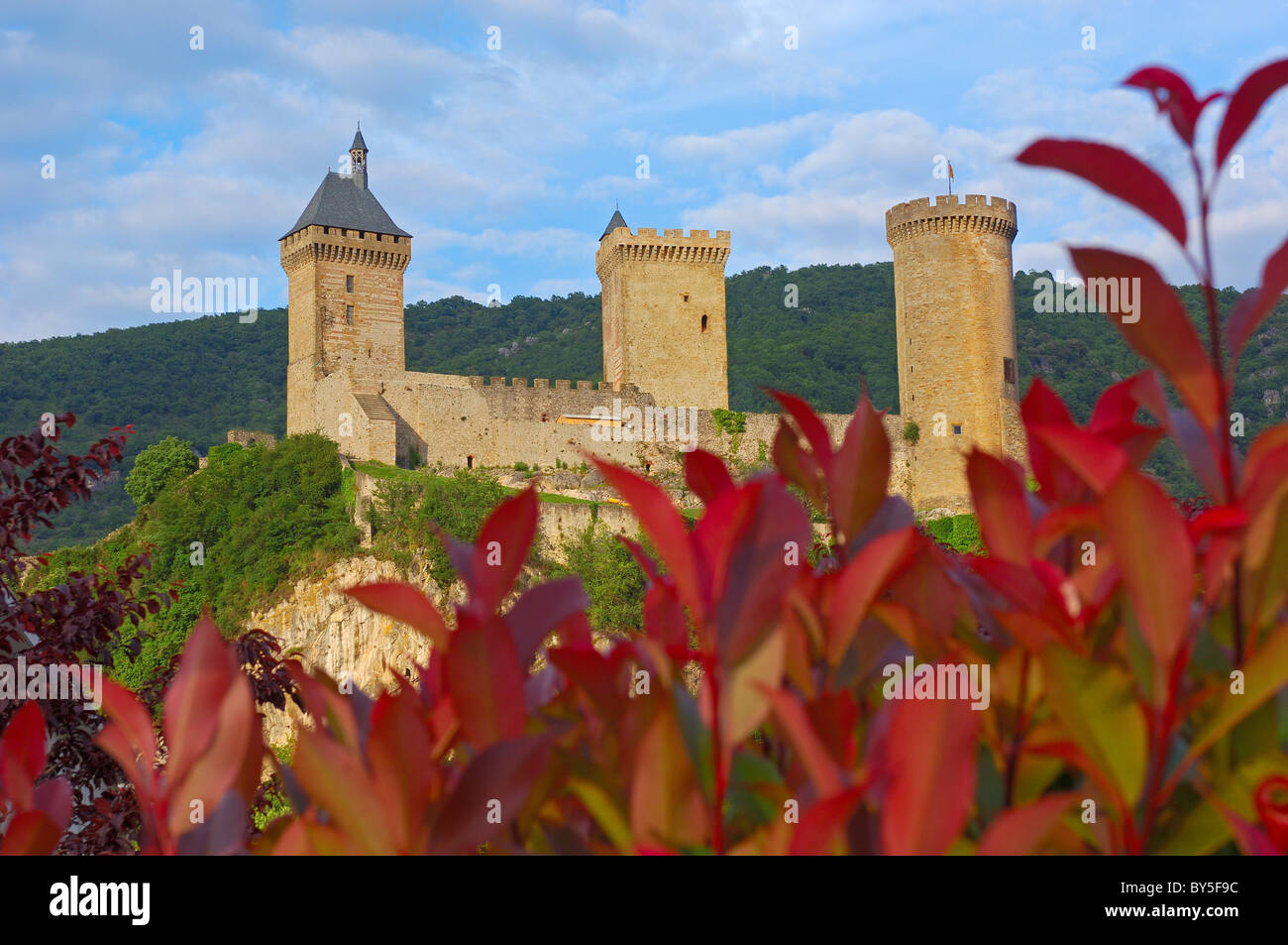 Castle of Foix (Chateau de Foix). Cathar country. Ariege, Midi Pyrénées ...
