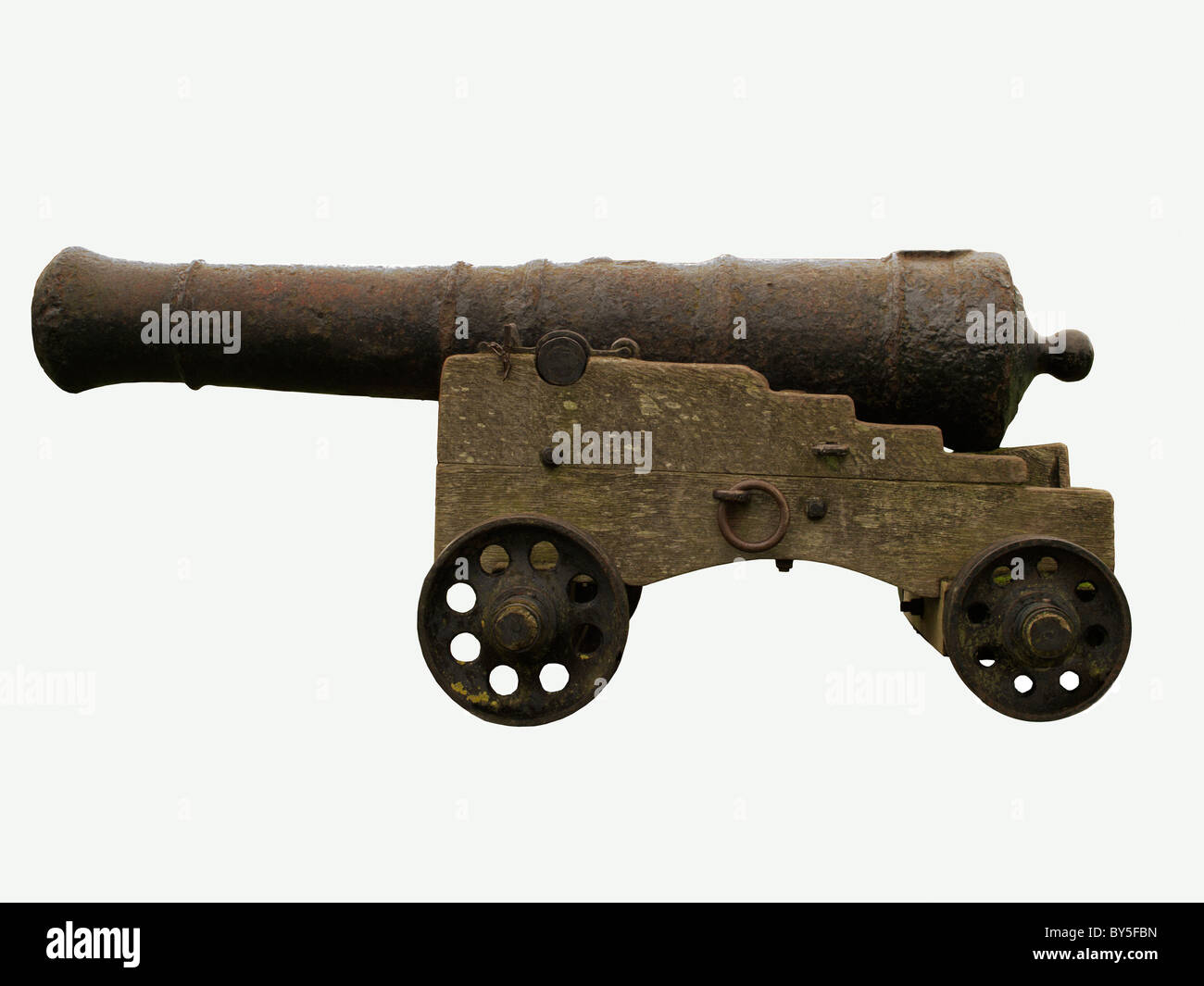old war cannon cut out on white background Stock Photo - Alamy