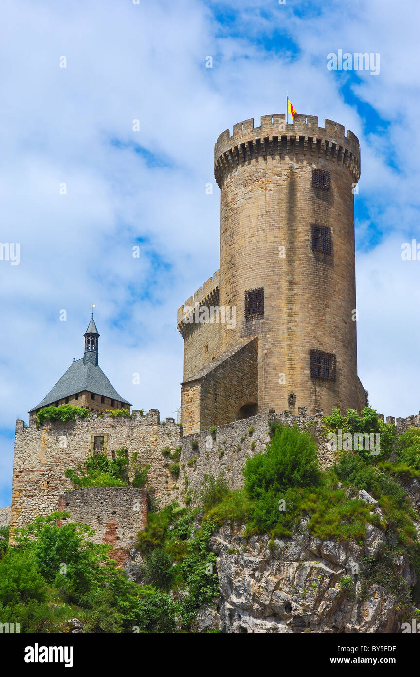 Castle of Foix (Chateau de Foix). Cathar country. Ariege, Midi Pyrénées ...