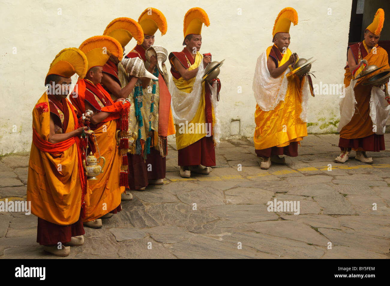 monks dancing at the Mani Rimdu Festival at Tengboche Monastery in the ...