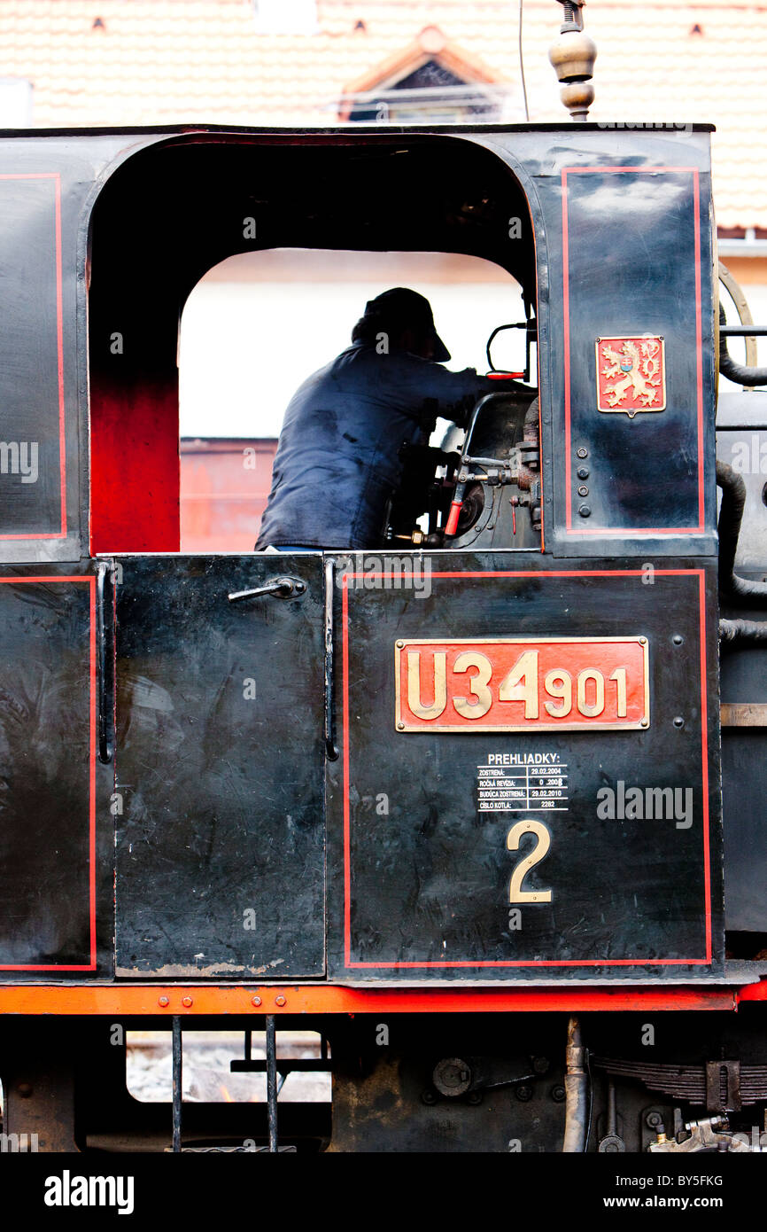 detail of steam locomotive, Ciernohronska Railway, Slovakia Stock Photo ...