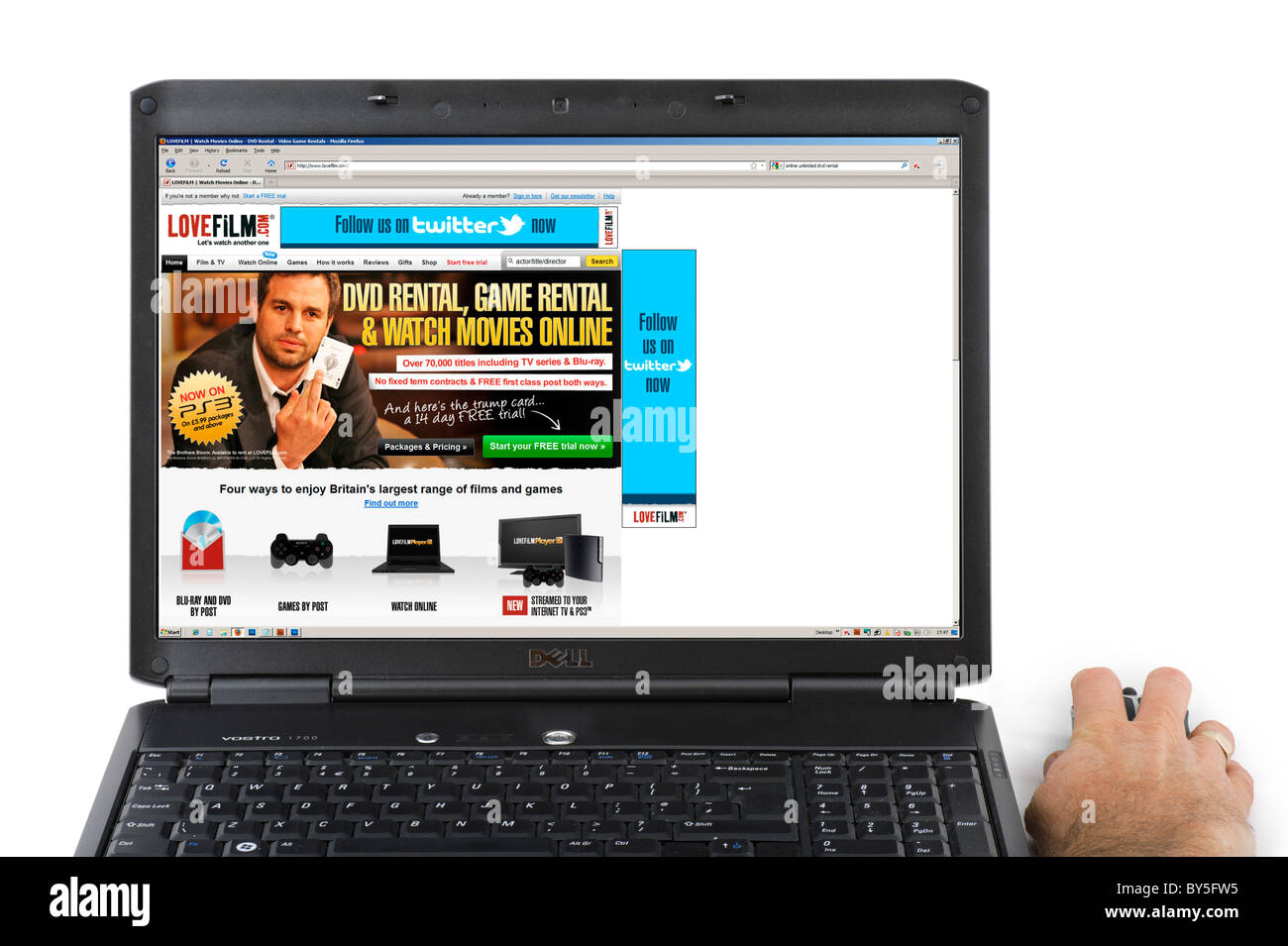 The LoveFilm.com online DVD and Movie rental site, UK Stock Photo - Alamy