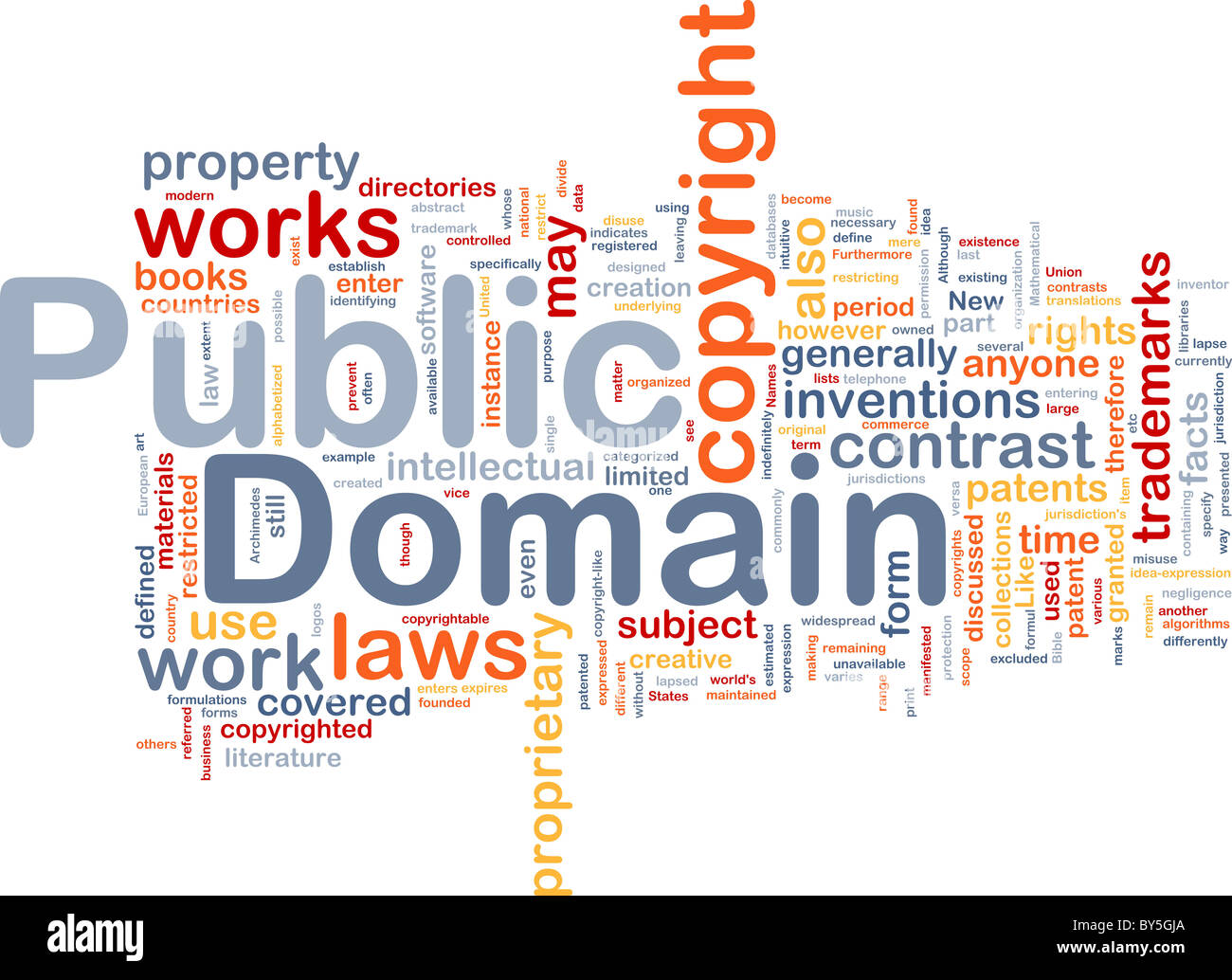 Background concept wordcloud illustration of public domain work Stock ...