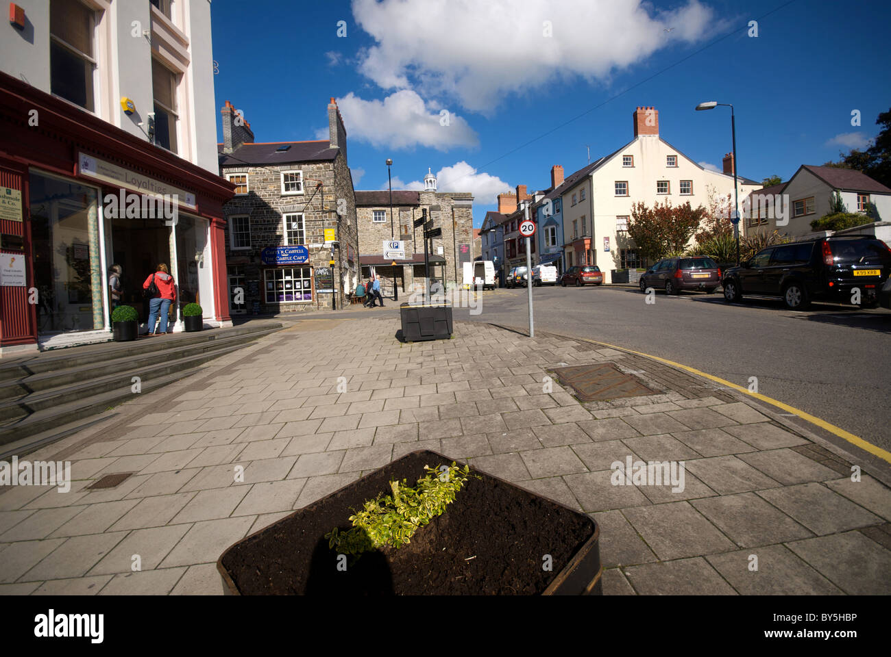 Cardigan Ceredigion Wales UK Town Street Planter Stock Photo - Alamy