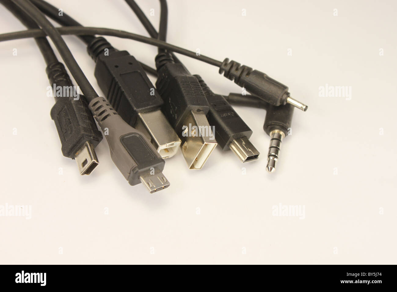 Connectors white background close-up Stock Photo - Alamy