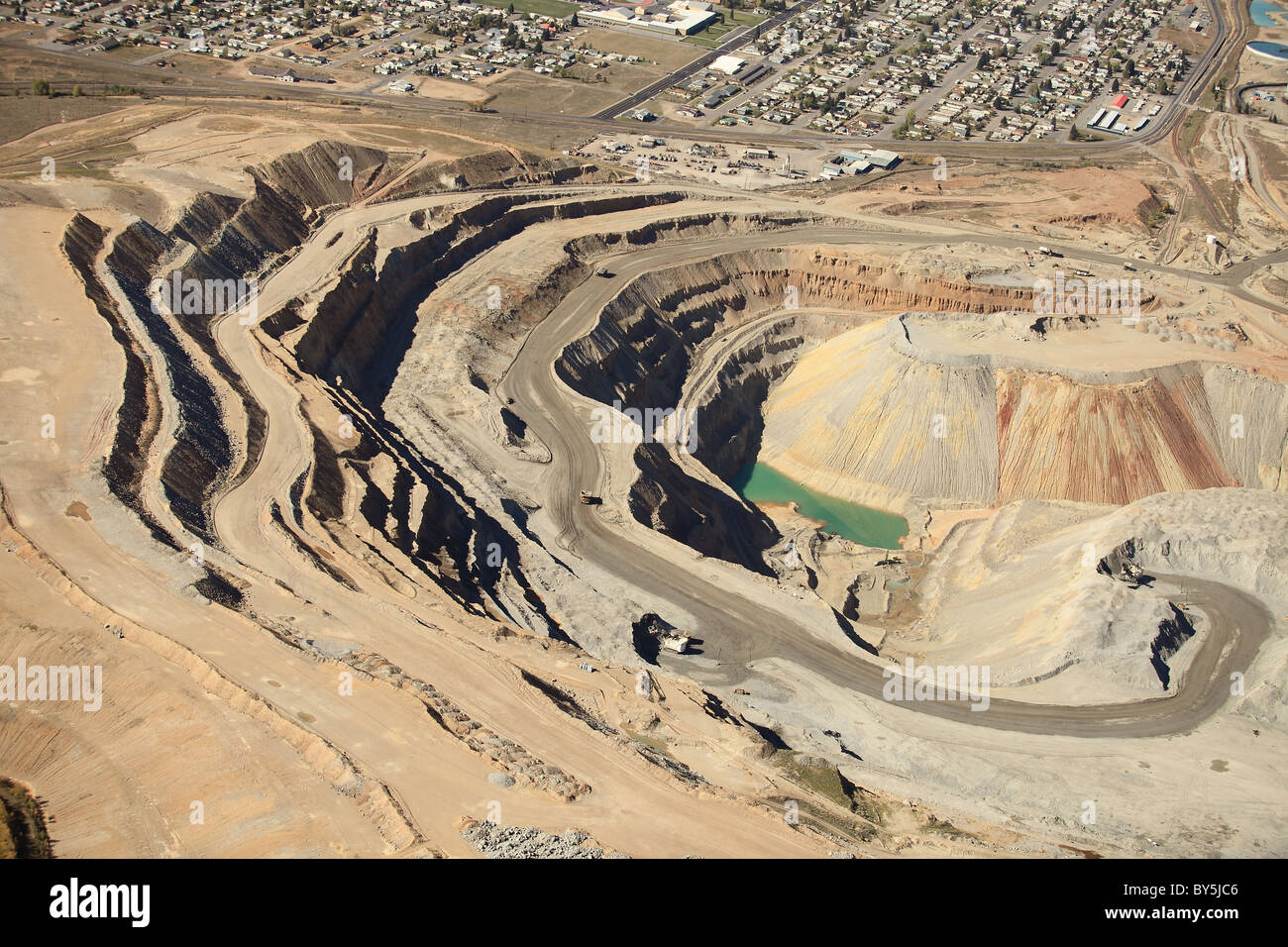 Aerial view of open pit copper mine hi-res stock photography and images - Alamy