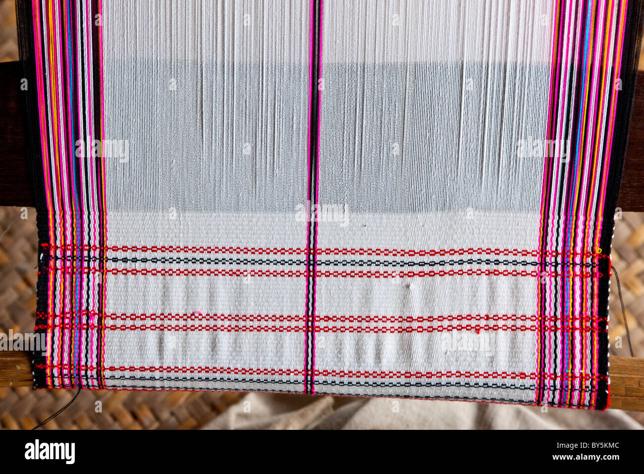 Traditional weaving, Jinuo Luoke (Jinuo Shan), Jinghong, Xishuangbanna ...