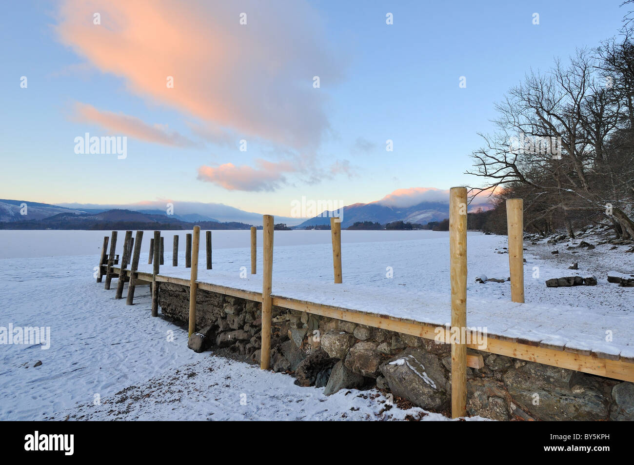 The jetty at Ashness Gate, Derwentwater, in winter Stock Photo - Alamy