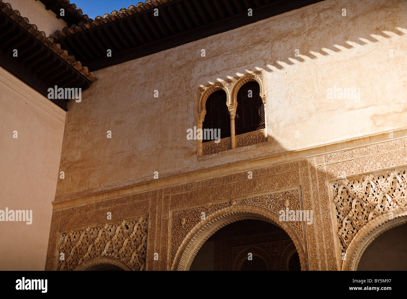 The architecture & features of the Alhambra in Granada, Spain, showing ...