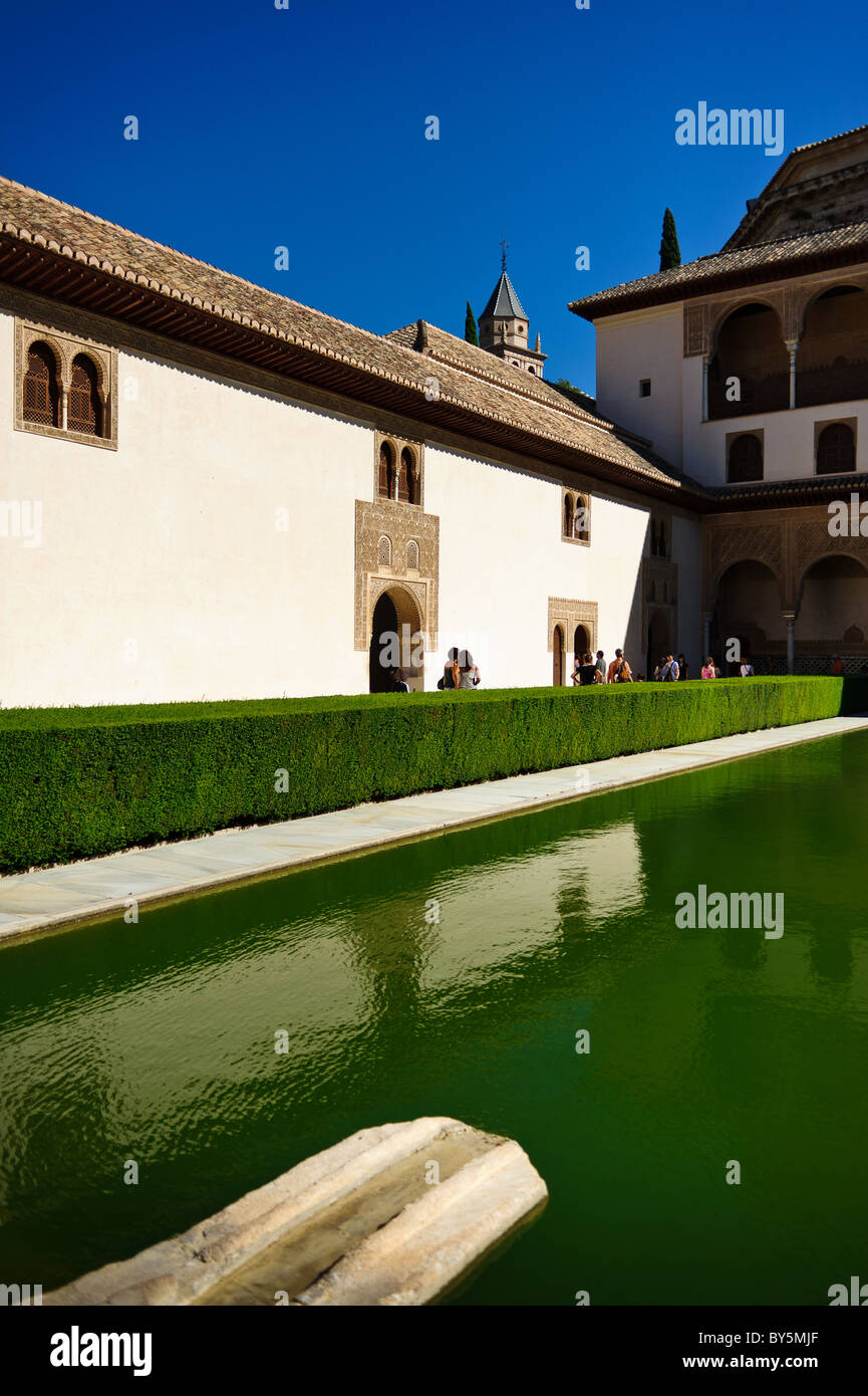 The beautiful Patio de los Arrayanes at the Alhambra in Granada, Spain ...