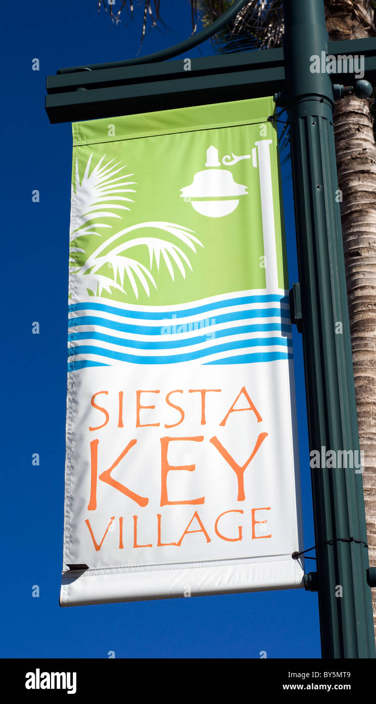 Sign, Siesta Key Village, Siesta Key, Sarasota, Florida, USA Stock ...