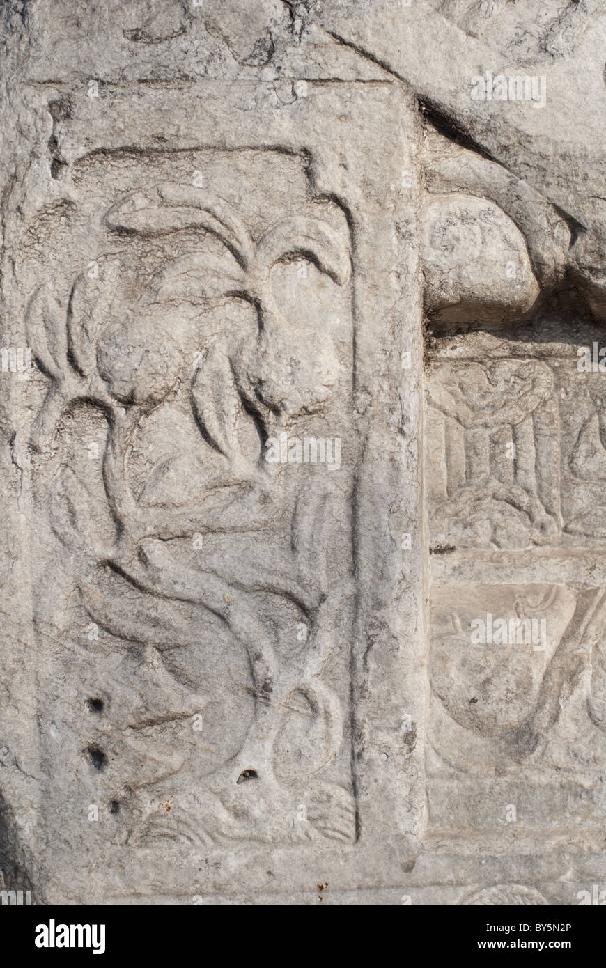 traditional Chinese stone floral decorations Stock Photo - Alamy