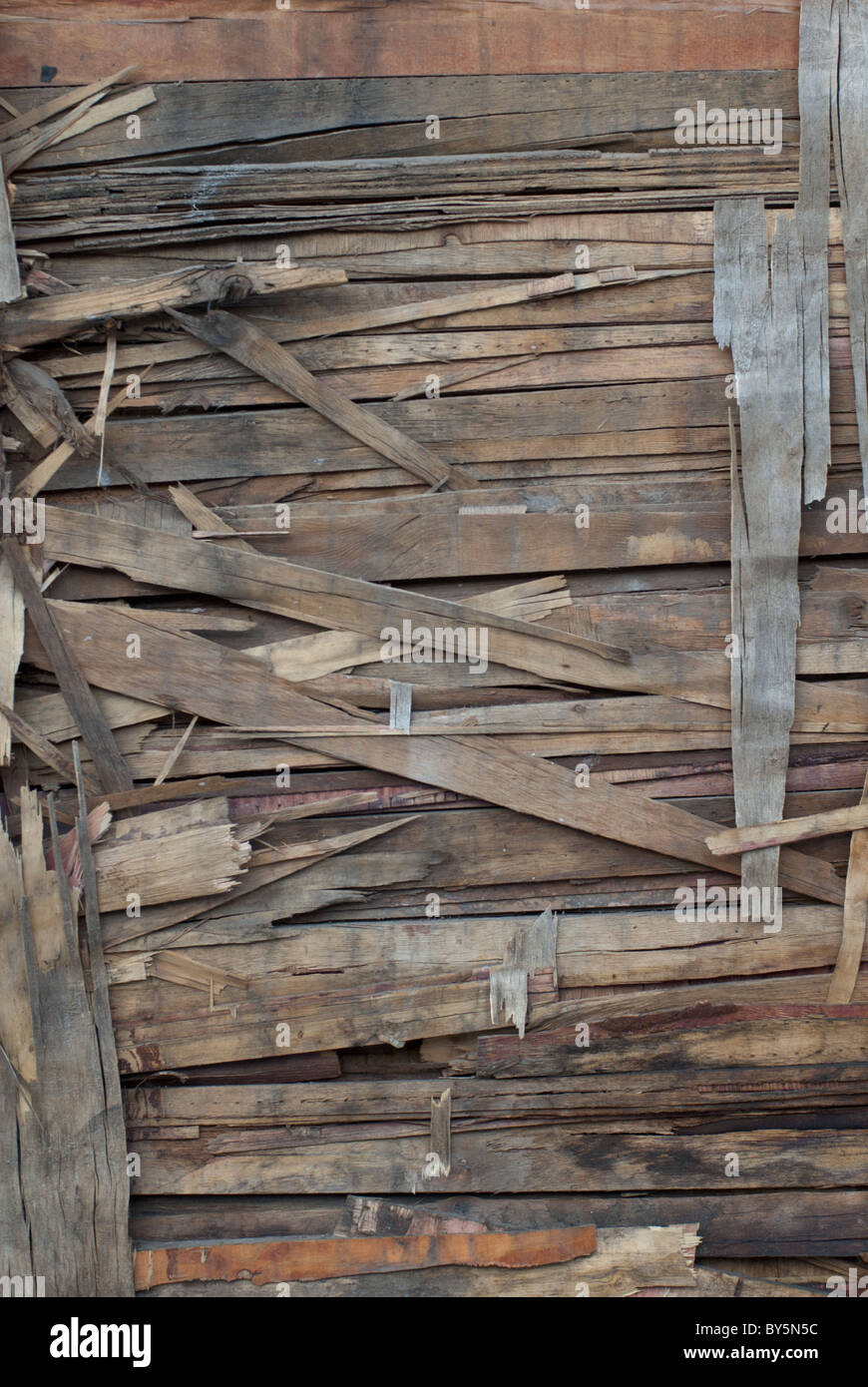 detail of the completely ruined wooden panels od an old door Stock ...