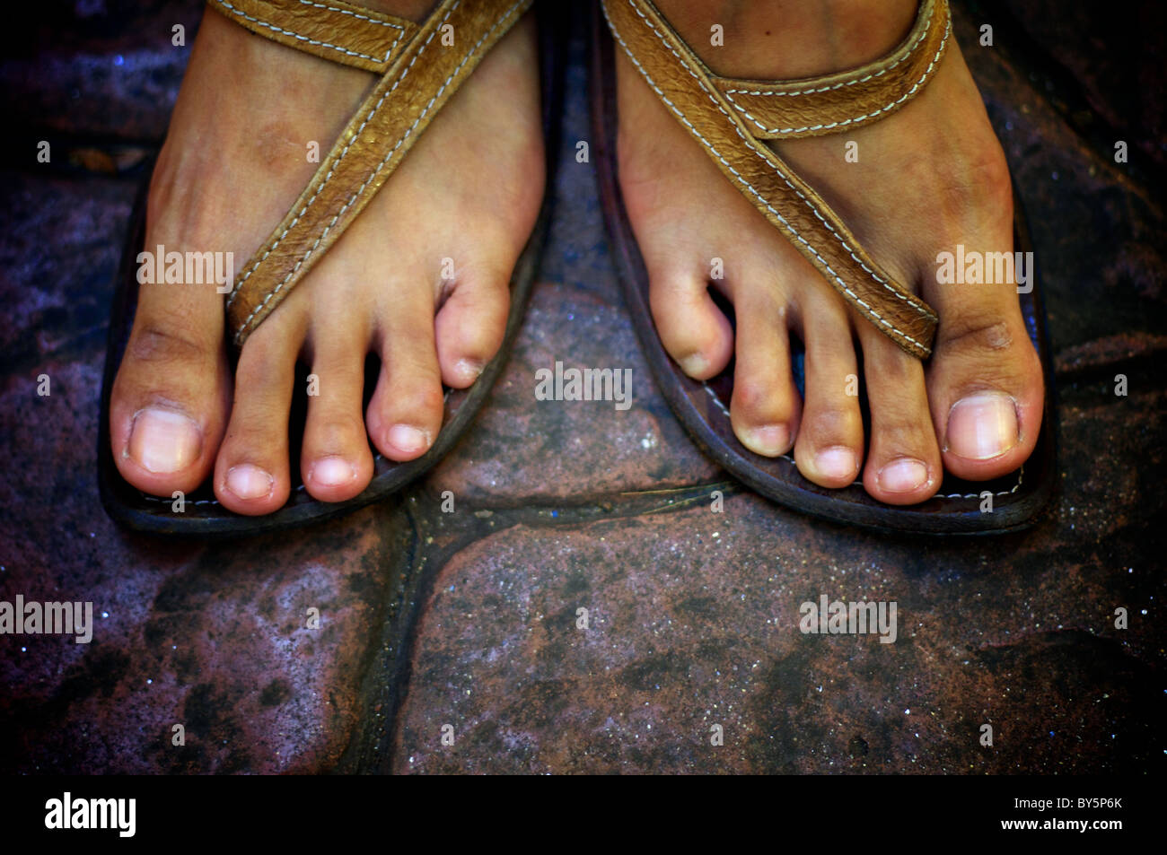 Feet sandals hi-res stock photography and images - Alamy