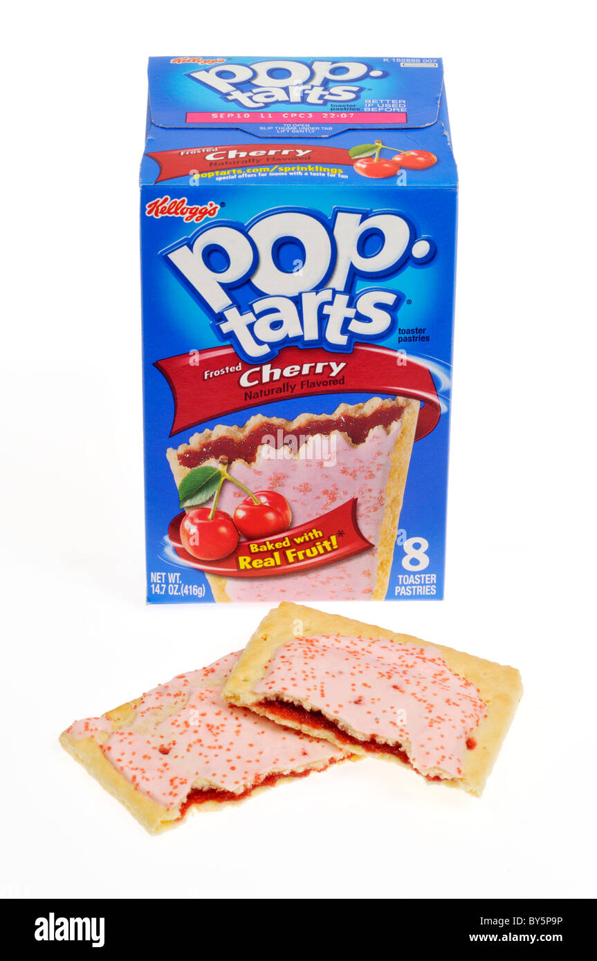Kellogg's Cherry frosted pop-tarts broken in 2 with box of pop-tarts on ...