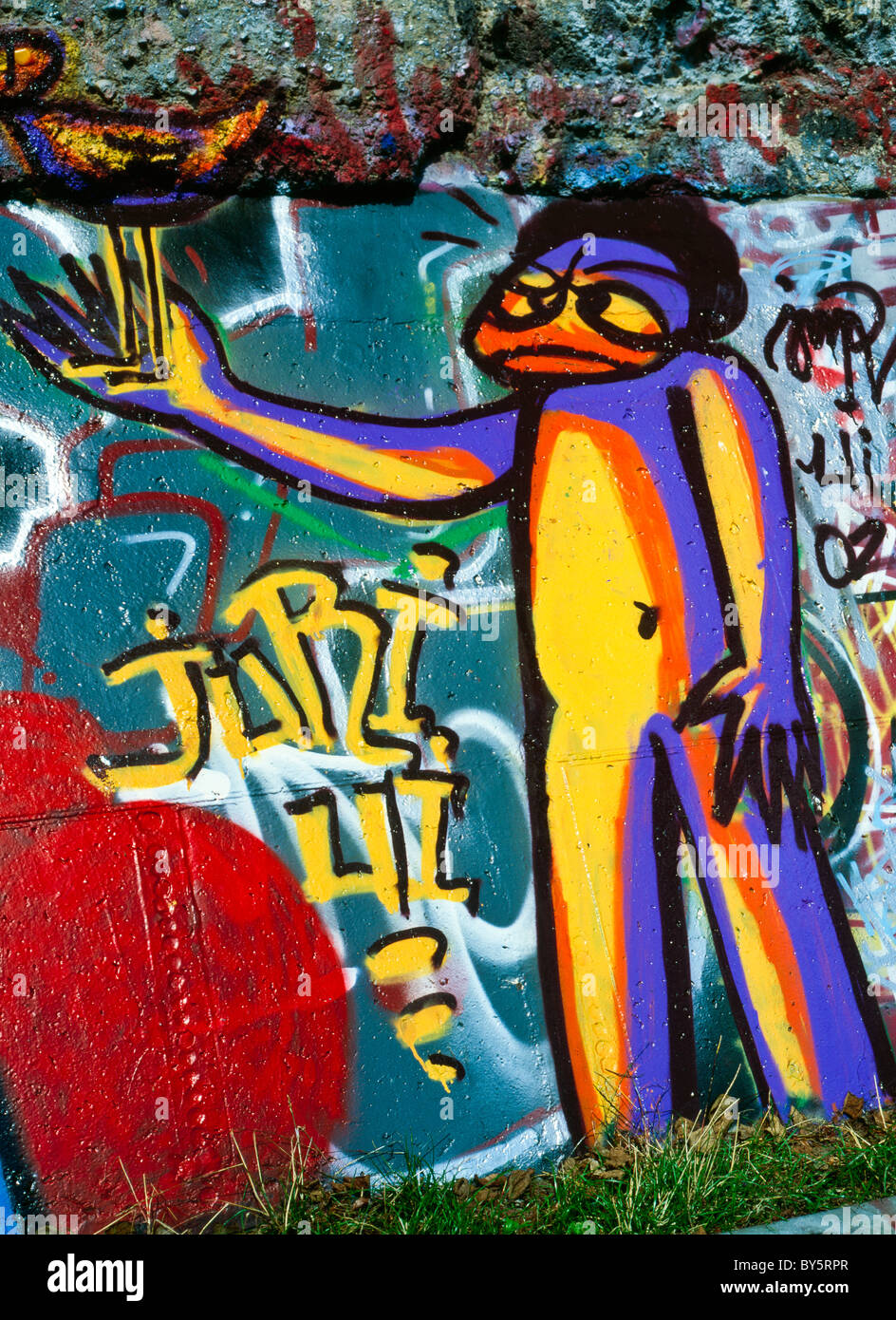 Colorful abstract graffiti figure on a wall in Dresden, Germany Stock ...