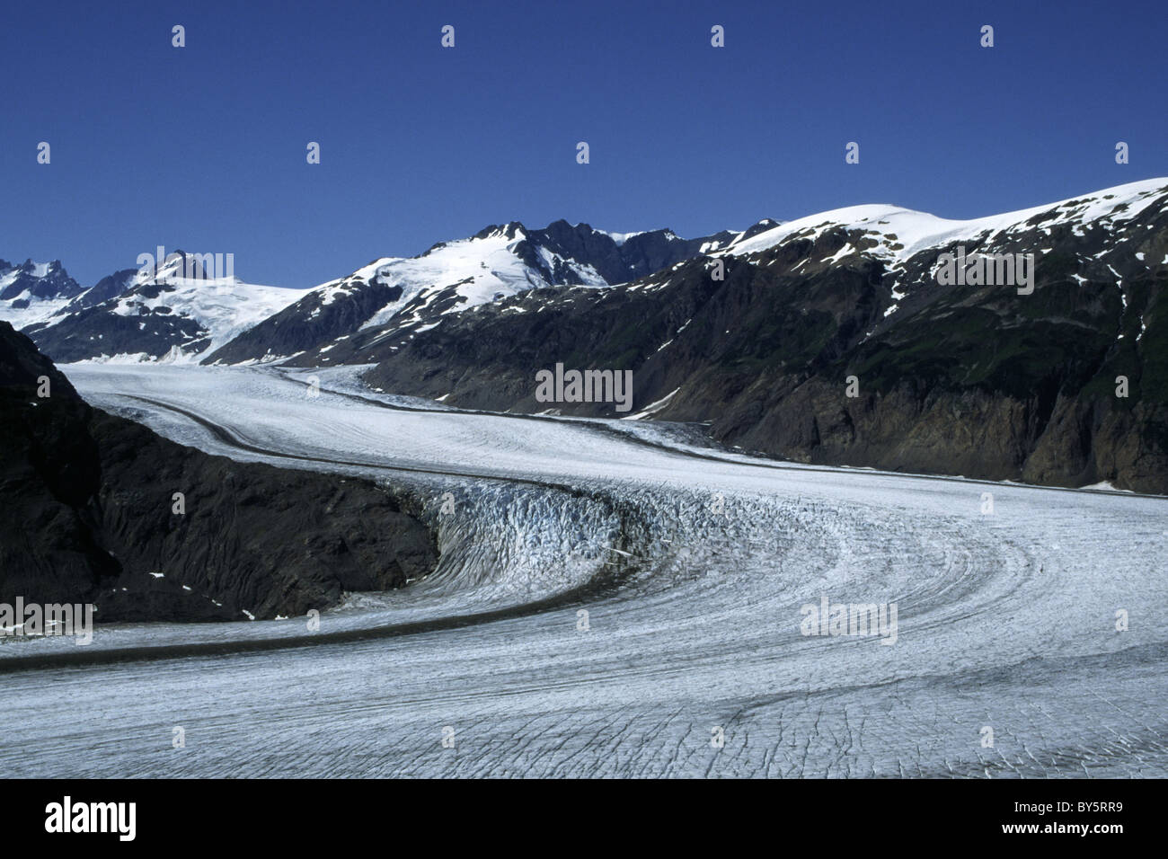 Horizontal image of the Salmon Glacier, near Hyder on the border of ...
