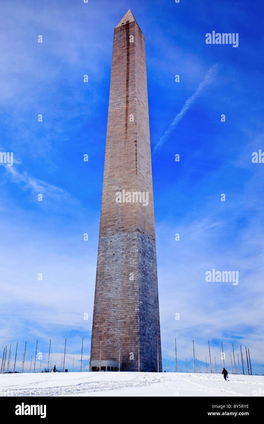 Washington monument snow hi-res stock photography and images - Alamy