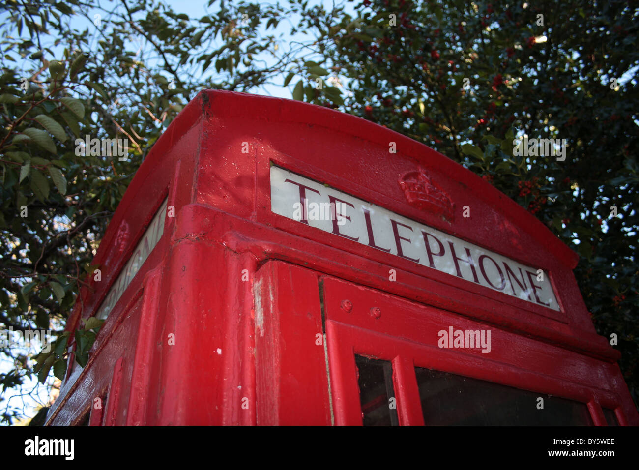 a red telephone box in the UK Stock Photo - Alamy