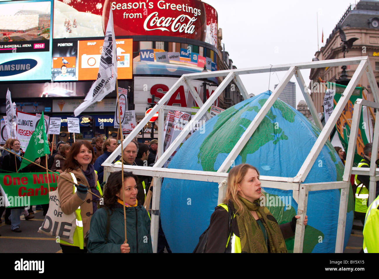 Activists march through London to highlight climate change issues Stock ...