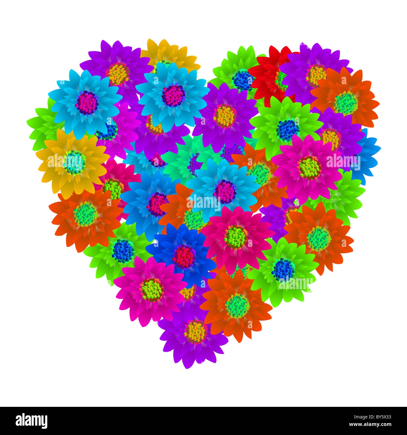 Hart shape floral bouquet Stock Photo - Alamy