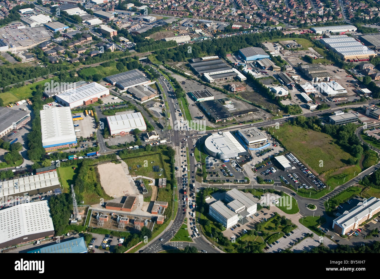 Ariel shot of Leeds ring road showing junction with A62 Stock Photo - Alamy