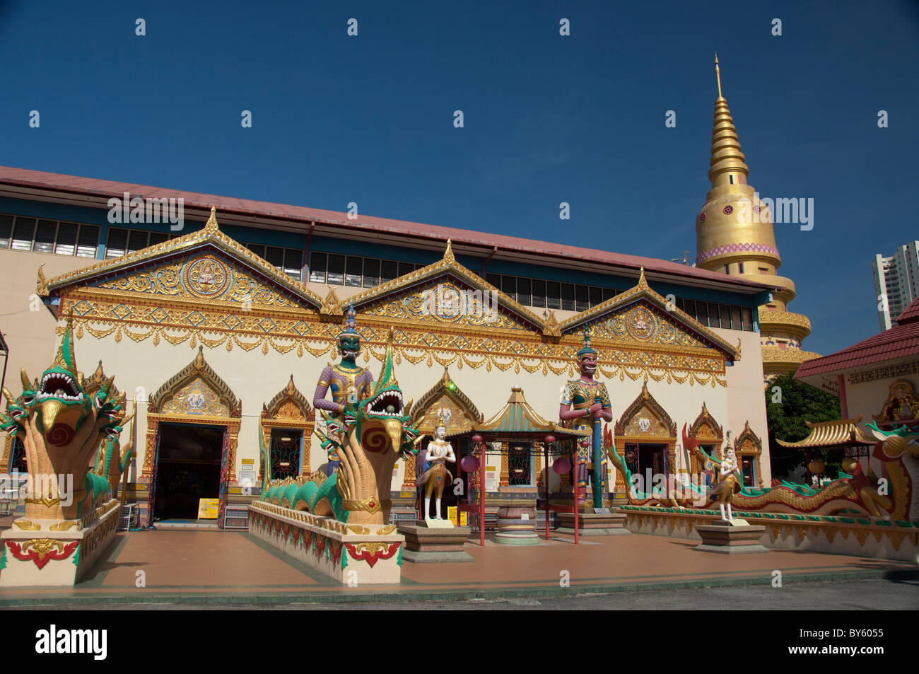 Malaysia, Island of Penang. Thai Buddhist Temple (aka Wat ...