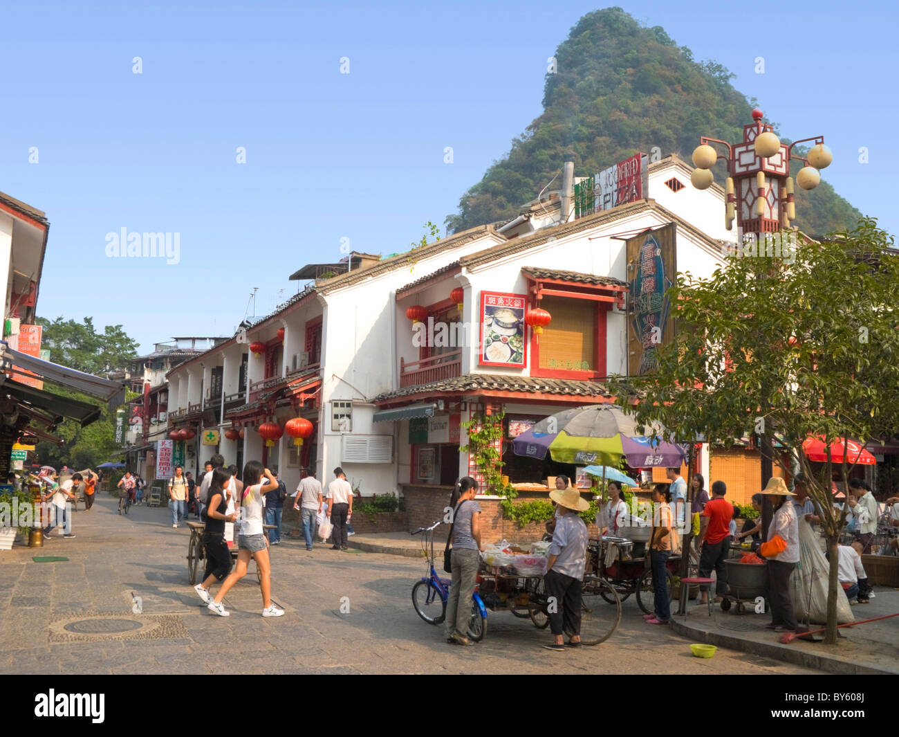 Chinese Life in West Street Yangshuo Guilin Guangxi China Stock Photo ...
