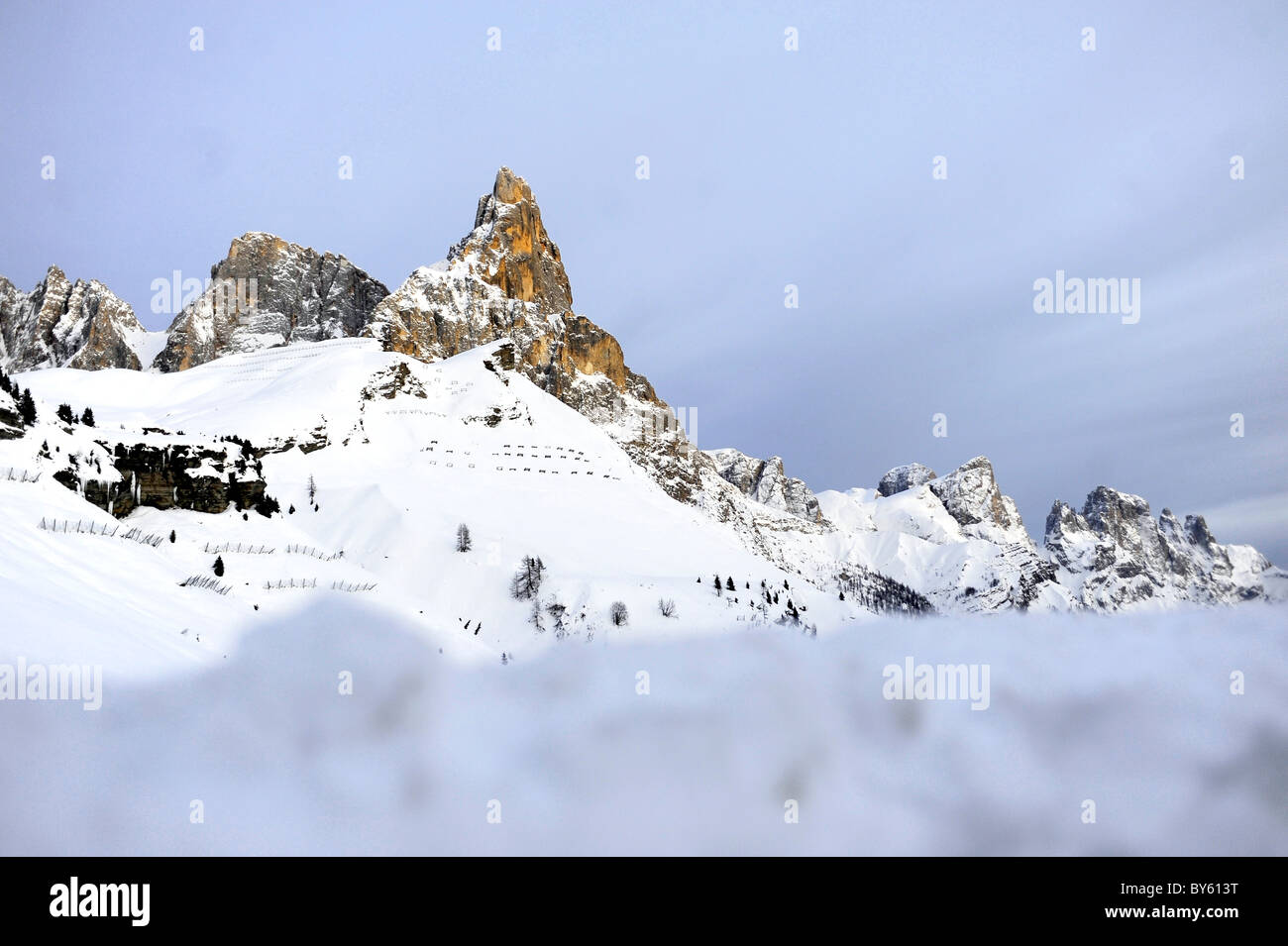 Alps in winter landscape with snow in the Dolomites Stock Photo - Alamy