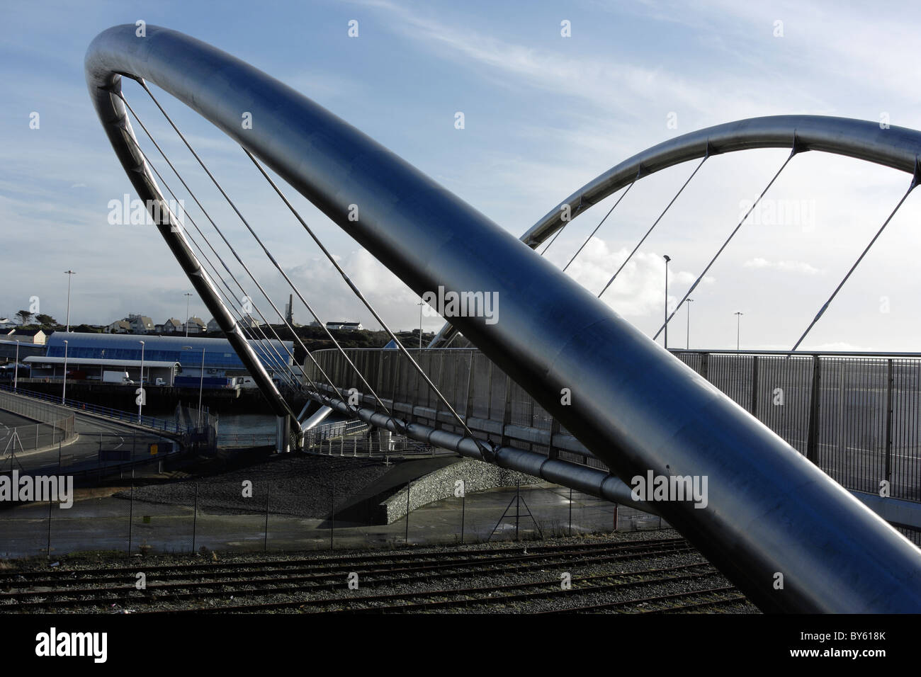 The Celtic gateway bridge at Holyhead, Isle of Anglesey, North Wales ...