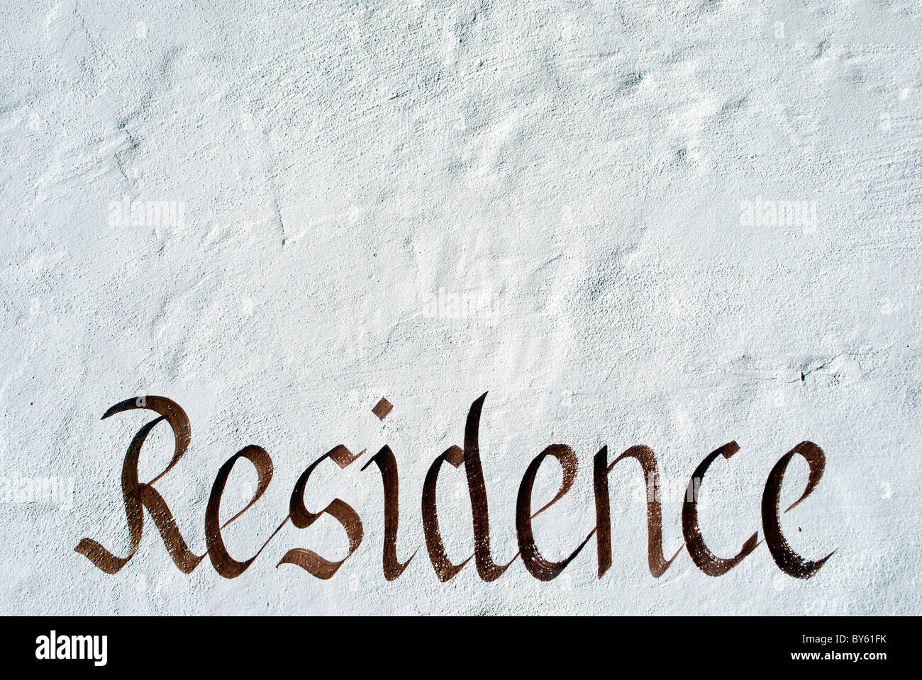 texture cement for construction, with written residence Stock Photo - Alamy