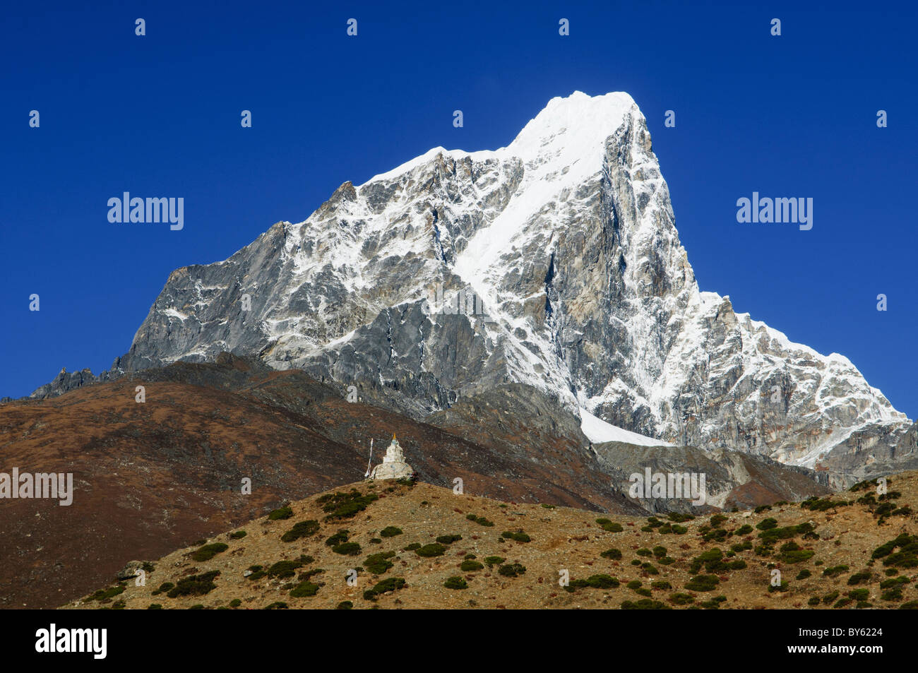 Taboche Peak seen from the village of Dingboche in the Everest Region ...
