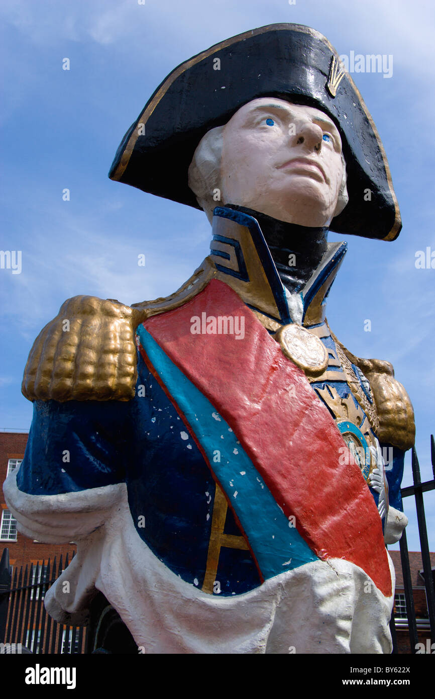ENGLAND Hampshire Portsmouth Carved wooden Ship's figurehead of Admiral ...