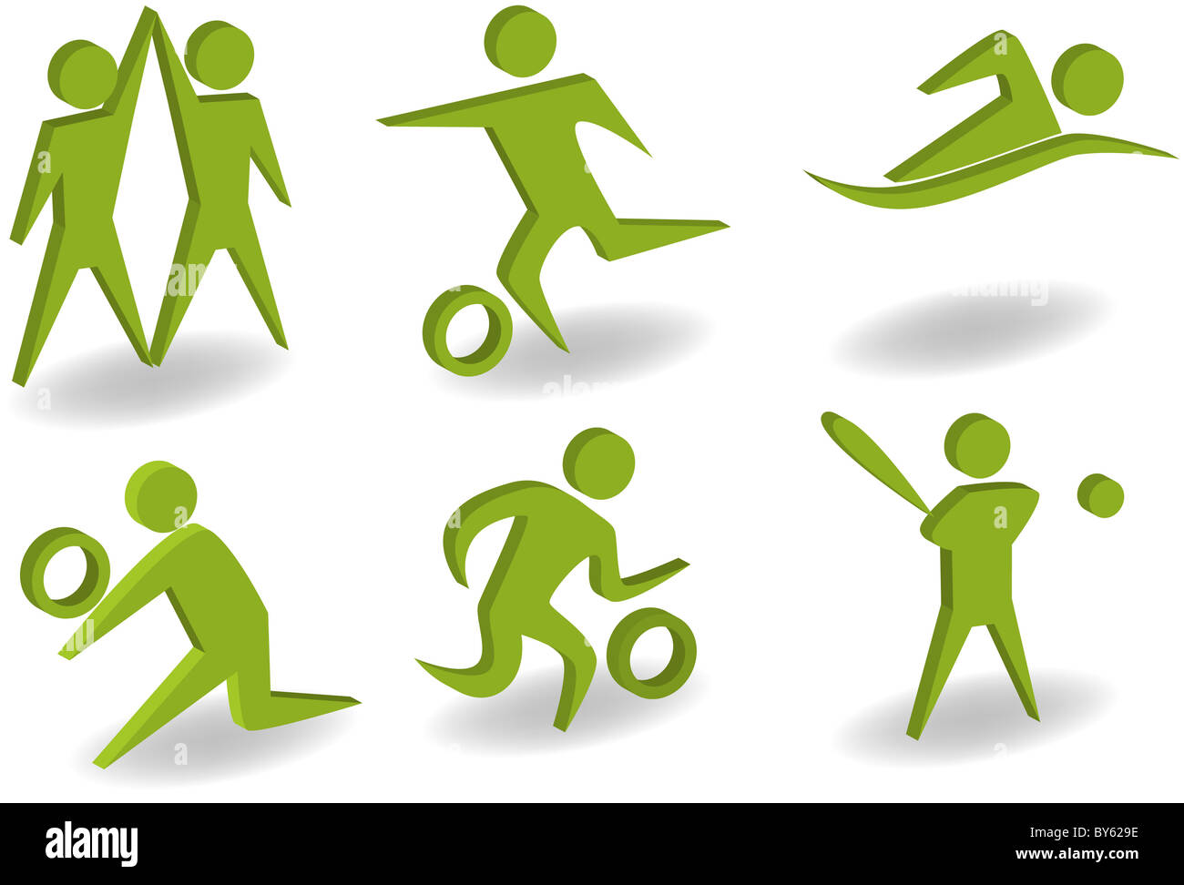 Sports stick figures in a 3D style Stock Photo - Alamy