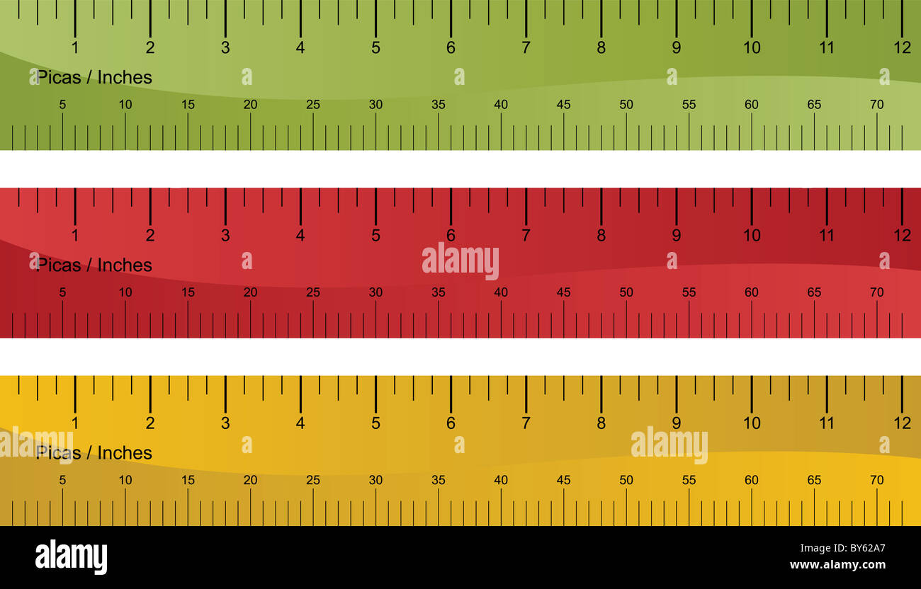 Pica ruler set isolated on a white background Stock Photo - Alamy